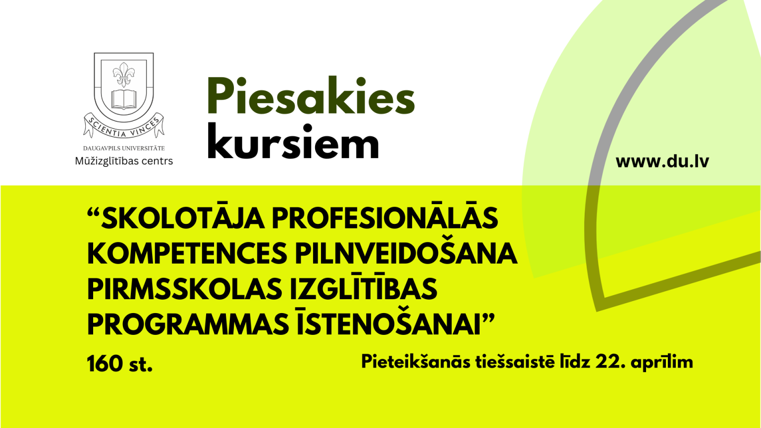 Aicinām apgūt pirmsskolas satura un didaktikas profesionālās pilnveides ...